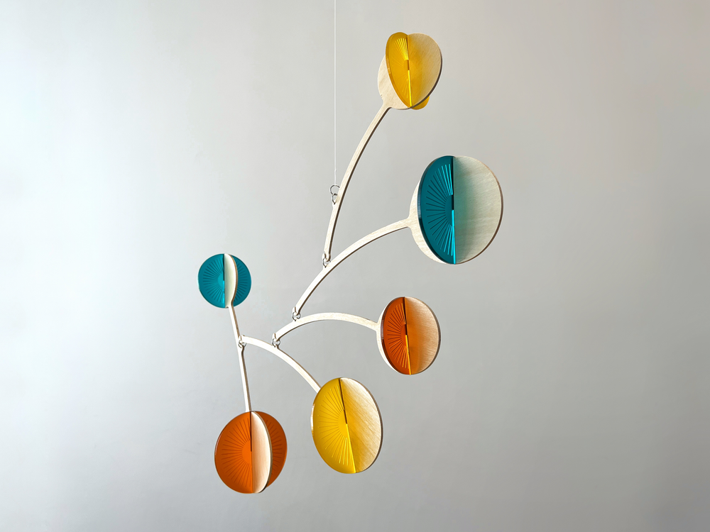 Calder Style Kinetic Mobile Sculpture, Modern Art Hanging Mobiles ...