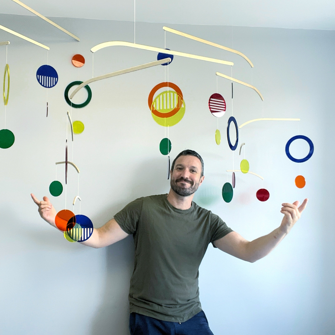 Calder Style Kinetic Mobile Sculpture, Modern Art Hanging Mobiles ...