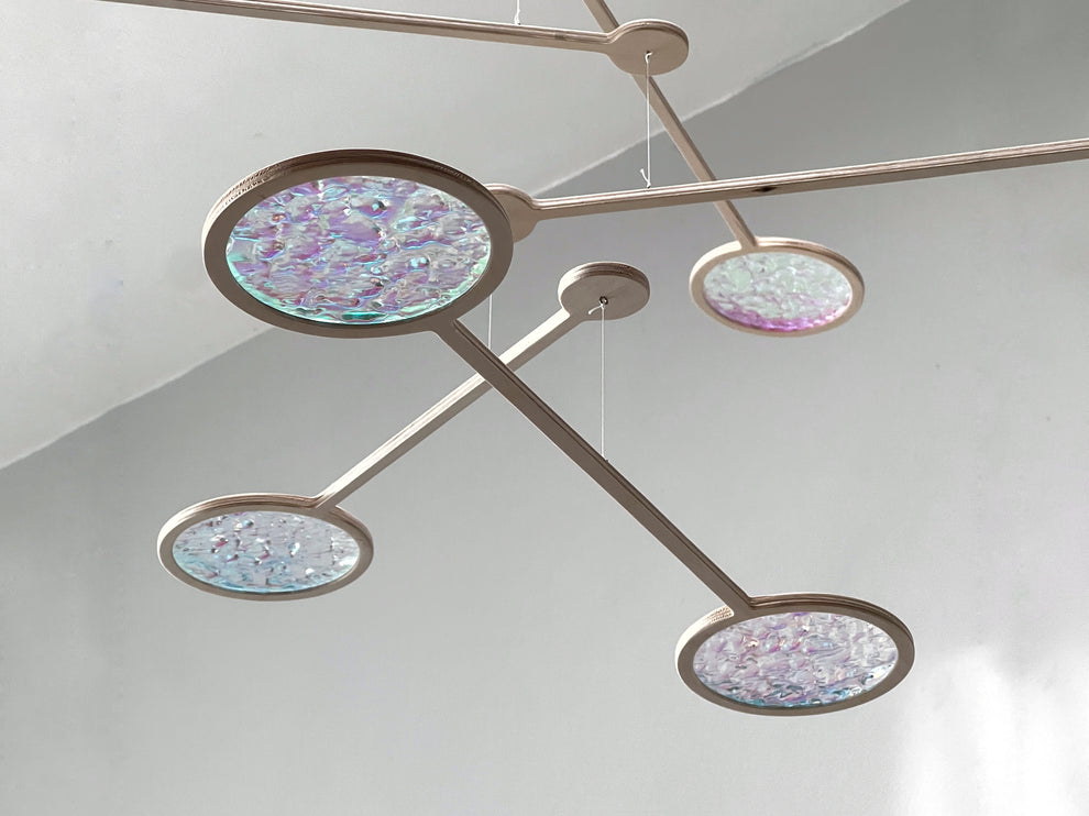 Iridescent Kinetic Hanging Mobile, Adult & Baby Nursery mobile. Mid ...