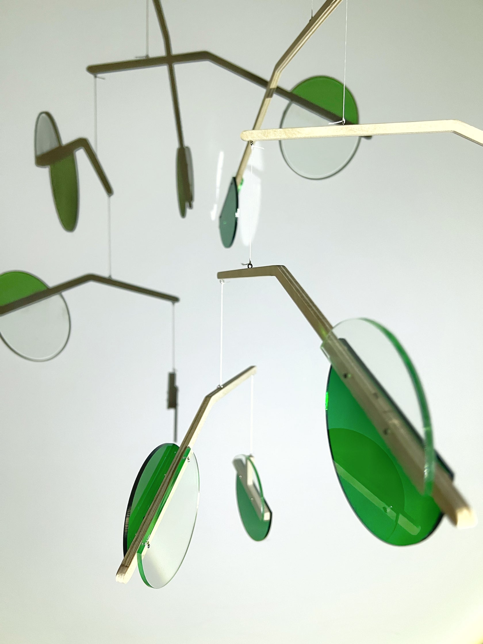 Hanging Kinetic Abstract Mobile, Adult & Baby Mobile. Wooden Acrylic ...