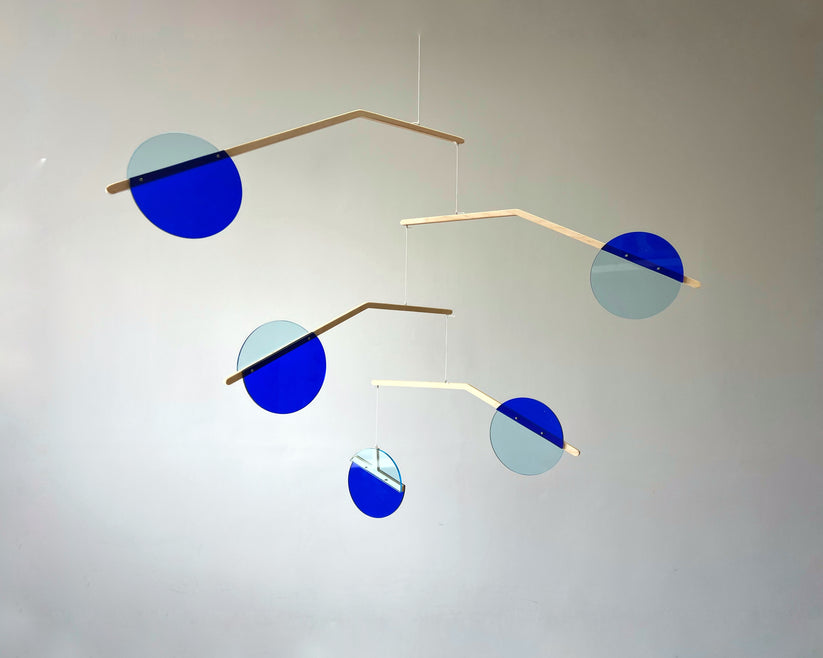 Kinetic Abstract Mid Century Mobile Sculpture. Modern Hanging Wooden ...